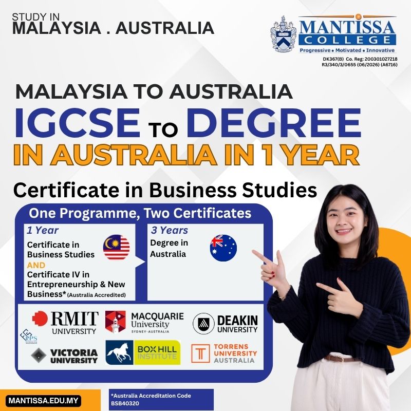 (CBS) – Certificate in Business Studies: 2-in-1 Prestigious Dual Award from Mantissa & Australia ...